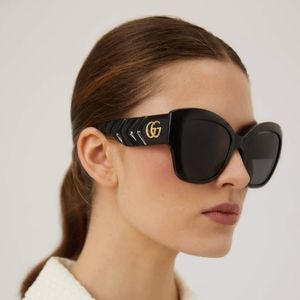 Gucci | Accessories | New Gucci Black Women Sunglasses Gucci Gg808s 00 ...